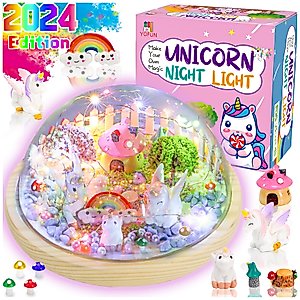 Y YOFUN Unicorns Gifts for Girls - Unicorn Crafts for Kids,Make Your Unicorn Night Lights Kit with Rainbow Fairy Lights,Gifts for 5 6 7 8 9 Year Old Girls,Unicorn Toys for Girl, Bedroom Decor