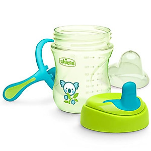 Chicco Semi-Soft Spout Trainer Spill-Free Sippy Cup 7oz. Green 6m+