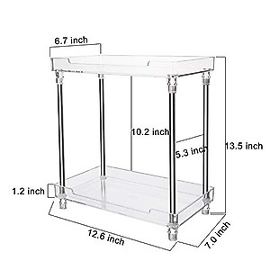 CGBE Makeup Organizer for Vanity, Large Capacity Cosmetic Organizer and 2-Tier Counter Shelf Bathroom Countertop Organizer