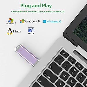 Aiibe 2GB 2G USB Flash Drive 5 Pack USB 2.0 Memory Stick Thumb Drives 2GB (5 Mixed Colors: Blue Green Yellow Pink Purple)