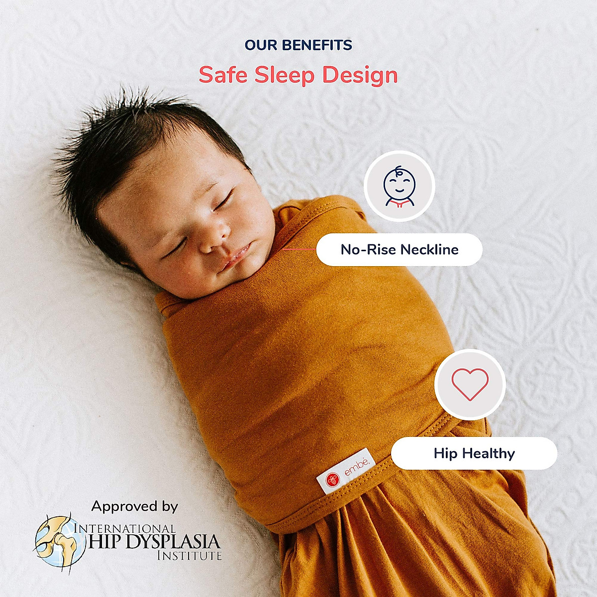 embe Baby Eczema Sleep Aid Sleeper Sack for Babies 0-3 Months, 6-14 lbs | Swaddle With Fold Over No Scratch Mittens Attached | No Scratch Sleeves Baby - [Sand]