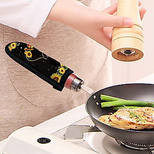 Youngerbaby Sunshine Sunflowers Hot Handle Holders Pan Handle Sleeves Heat Resistant Pan Cast Iron Skillet Handle Covers Non-Slip Pan Handle Holders for Home Kitchen Cooking Tools