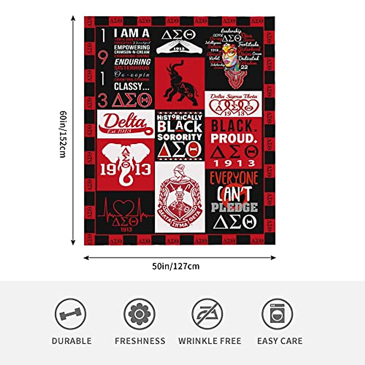 Sorority Gifts for Women Blanket, Sorority Blanket 60''x50'' Positive Throw Blanket Birthday Gifts for Women Sisters Girls