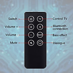 CHUNGHOP Bluetooth Remote Control Compatible with Bose Solo 5 10 15 Series ii TV Sound System 732522-1110 418775 TV Soundbar System, for Bose Solo Series II TV Speaker Remote (with CR2025 Battery)