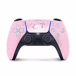 TACKY DESIGN PS5 Skin Unicorn Skin for Playstation 5 skin Console and 2 controller skin, Pink PS5 cover Vinyl 3M Decal Stickers Full wrap Cover (Disk Edition)