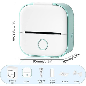 soputry Mini Pocket Printer, 2023 New Inkless Sticky Note Printer Bluetooth Sticker Printer, Portable Photo Printer Pocket Thermal Printer for DIY Scrapbook (Green)