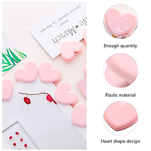 YARNOW 20pcs PlasticBag Clips Heart Shape Chip Bag Sealers Clamps Snack Coffee Potato Storage Sealing Slap Photo Picture Paper Holder for Kitchen Office, Pink, 3.2X2.5X1CM (TWGQRPH1017UYH103K0)