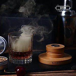 SITOO Cocktail Smoker, Old Fashioned Whiskey Smoker Kit w/ 4 Wood Shavings,Cocktail Smoker Kit for Cocktails, Meat, Whiskey, Desserts