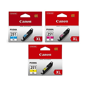 Canon CLI-251XL Cyan, Magenta, Yellow Color Ink Catridge Set - CLI251XL CMY Set