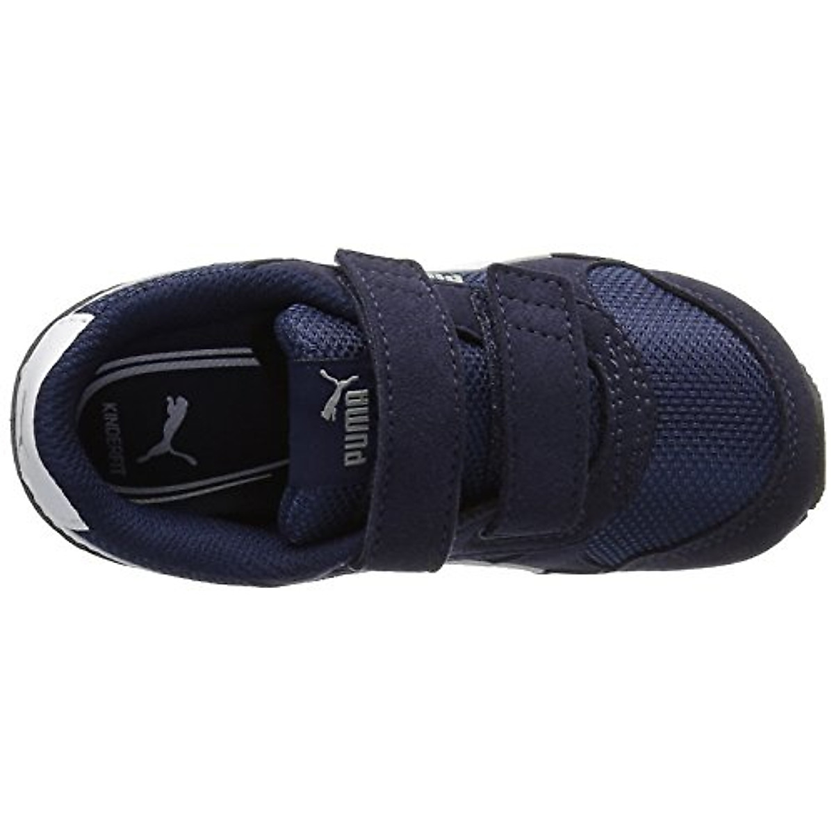 PUMA Unisex-Child ST Runner 2 Mesh Hook and Loop Sneaker, Peacoat-Puma White, 4, Toddler US