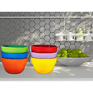 Bruntmor 8 oz Porcelain Bowls Set of 6 - for Ice Cream, Dessert, Soup, Small Side Dishes, Salad, Cereal, Rice - Microwave, Dishwasher and Oven Safe - Gradient Colors