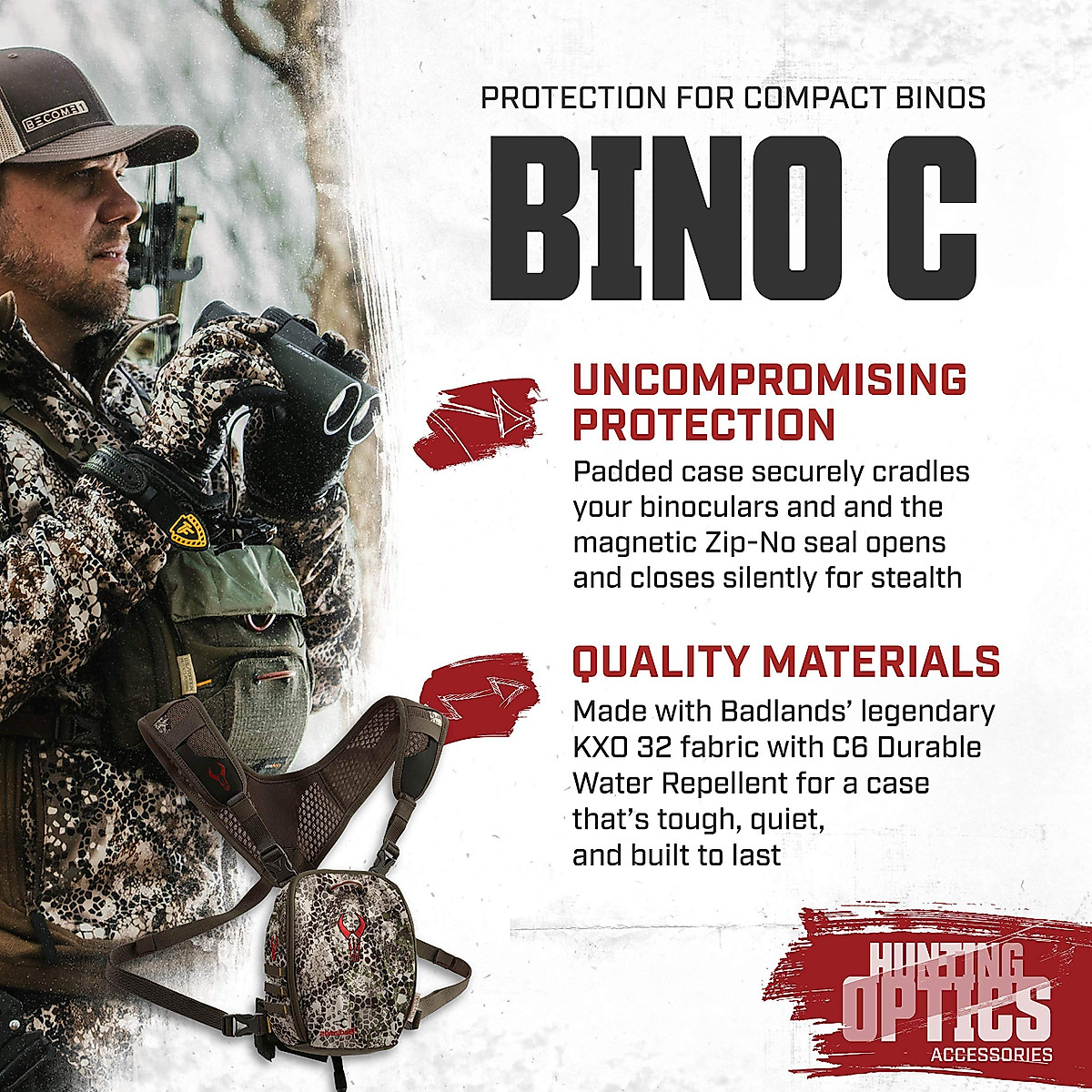 Badlands Bino C - Binocular Chest Pack Harness for Compact Binos, Magnetic Closure, Approach