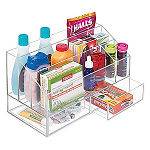 iDesign Plastic Tiered Divided Cosmetic Organizer with Drawers for Storage of Makeup, and Accessories on Vanity, Countertop, or Cabinet, 12.97" x 6.96" x 8.25" - Clear