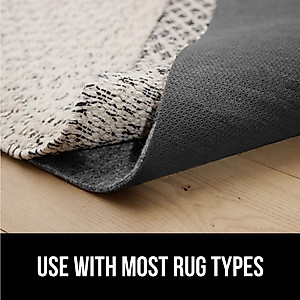Gorilla Grip Felt and Natural Rubber Stay in Place Slip Resistant Rug Pad, 1/8” Thick, 2x10 FT Protective Padding for Under Area Rugs, Cushioned Gripper Pads, Carpet Runners Hardwood Floors Protection