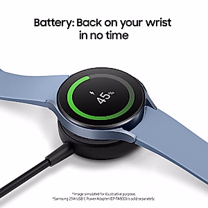 SAMSUNG Galaxy Watch 5 40mm LTE Smartwatch w/ Body, Health, Fitness and Sleep Tracker, Improved Battery, Sapphire Crystal Glass, Enhanced GPS Tracking, US Version, Silver Bezel w/ Purple Band