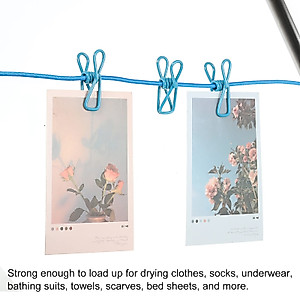 uxcell Travel Clothesline, Portable Clothesline with 12 Clothespins, 2Pcs 1.8M/5.9ft Windproof Stretchy Elastic Laundry Clothes Line for Backyard Hotel Camping Indoor Outdoor, Pink