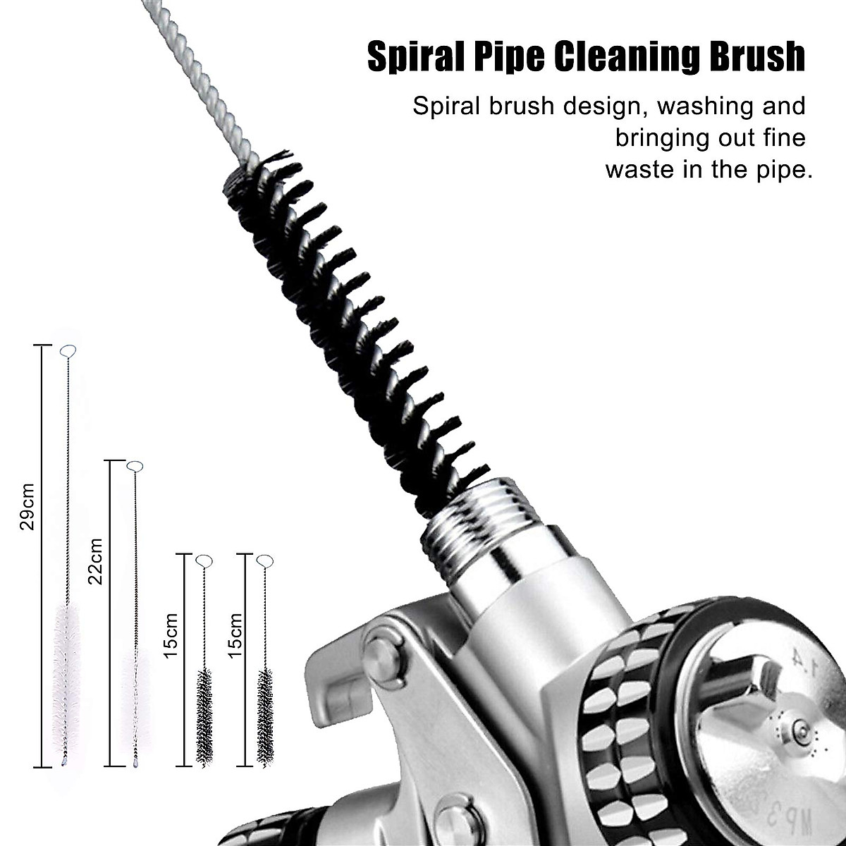 17pcs Multi-Purpose Spray Gun Cleaning Kit,Nylon Brushes Paint Gun Cleaning Kit Mini Brushes & Needles for Clean Airbrush Nozzles Spray Guns Tattoo Equipment (17)