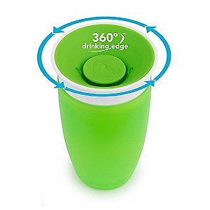 Munchkin Miracle 360 BPA Free Sippy Cup 296 mL/10 Oz 3 Count, Blue/Green/Pink