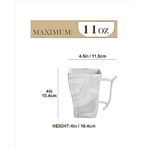 MALACASA Coffee Mugs, Ceramic Mug Set of 6, 11 oz Marble Coffee Cups with Handles for Men Women, Modern Porcelain Mugs for Coffee, Tea, Milk, Dishwasher Safe, Series FLORA