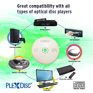 100 PK PlexDisc 52x 700 MB Digital Audio Music CD-R Disc for Reliable Audio Recording and Playback