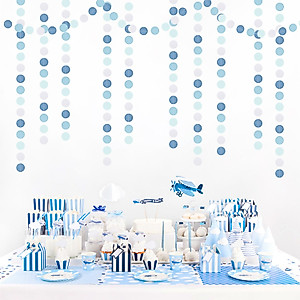 Light-Baby Dusty-Blue White Party-Decoration Garland - 52ft Baby Boy Shower Birthday Streamers,Graduation Bachelorette Bridal Christmas Banner Decor Lasting Surprise