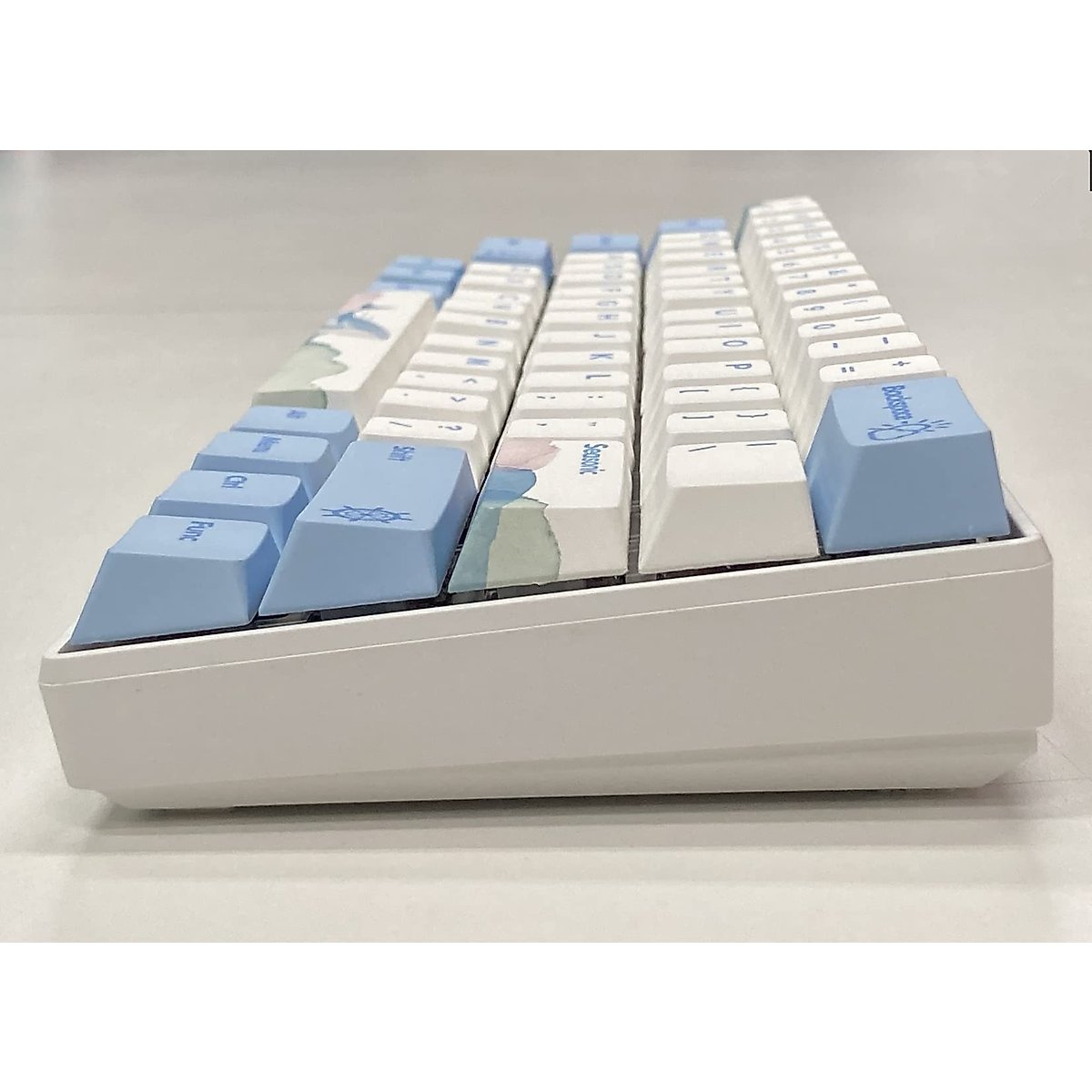 FKZ CXTECH X61 Sea Blue Theme Mechanical Keyboard,Outemu Hot Swap Switch Cherry Profile PBT Custom Keycaps,Mini 61 Keys Type-C Wired Keyboard,White Backlit 60% Gaming Keyboard (Red Switch)