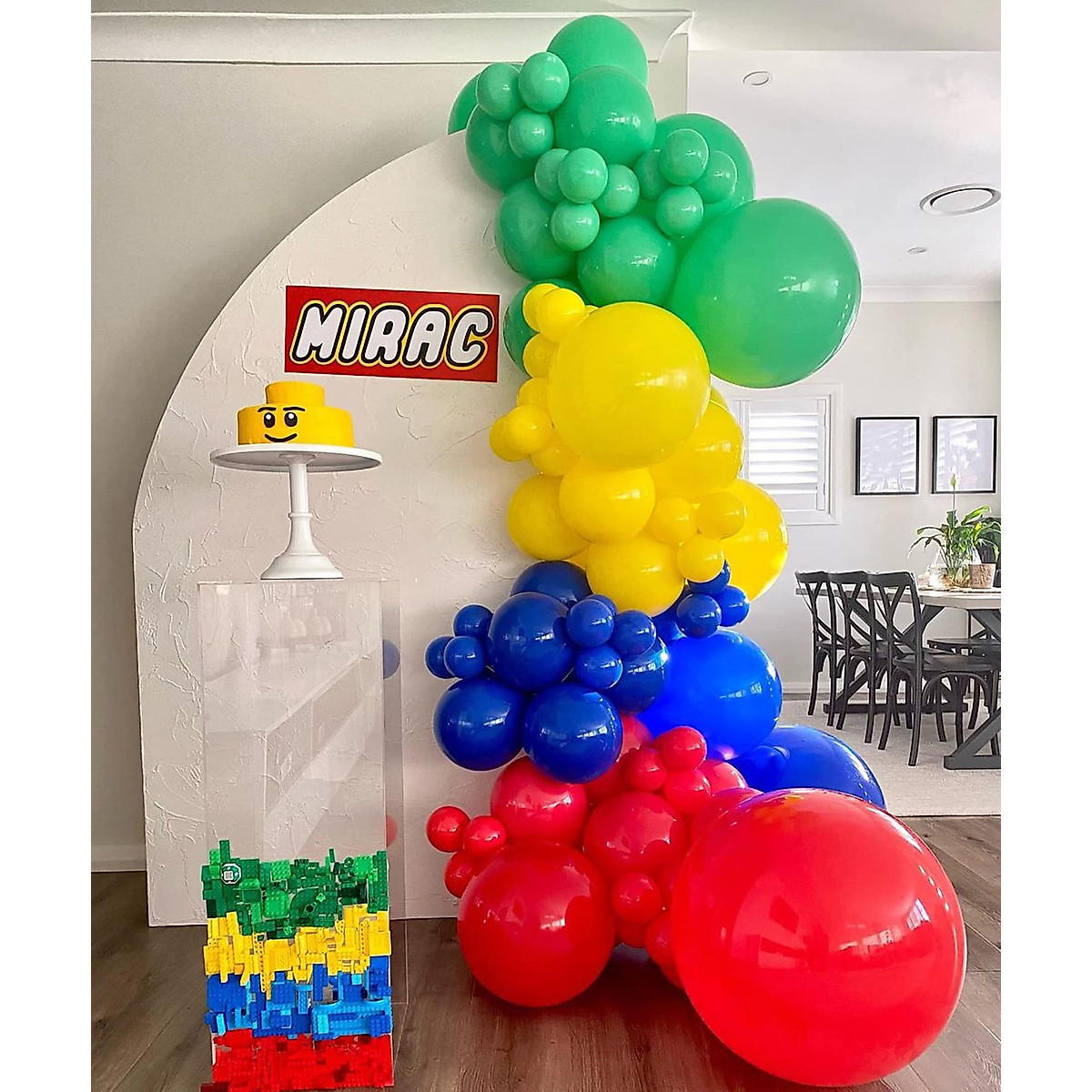 EROOCAI DIY 134pcs Red Yellow Green Blue Balloon Garland Arch Kit for Superhero Theme Party Baby Shower Birthday Party Decoration