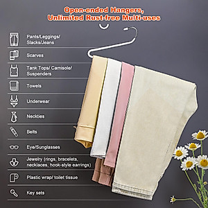 JOYBOS Pants Hangers Space Saving - 30 Pack Open Ended Hangers for Pants - Scarf Organizer Hanger for Closet - Metal Non Slip Jean Hanger - White Pant Hangers for Jeans,Trouser,Leggings,Slacks