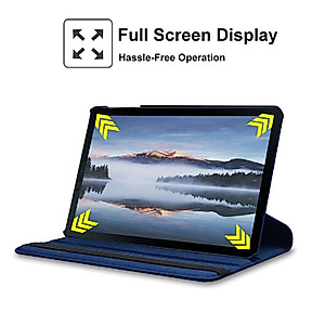 Case for Samsung Galaxy Tab A 8.0 inch 2017 Tablet (SM-T380 SM-T385),360 Degree Rotating Stand Case Full Protective Cover,with Stylus Pen,Screen Film (Deep Blue)