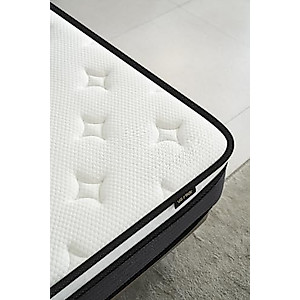 Container Furniture Direct Hybrid 10 Inch Twin Mattress in a Box, Pillow Top Bed Cushion with Breathable and Hypoallergenic Design, Medium Firm for Lumbar Support