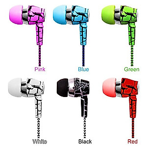 Design Nylon Braided Crack Earphone Cloth Rope Earpieces Stereo Bass MP3 Music Headset with Microphone for Cellphone MP3 MP4 (Pink)