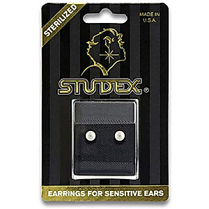 STUDEX Sensitive White Pearl Stud Earrings 4mm | Hypoallergenic and Nickel Safe for Sensitive Ears | Gold Plated Posts | High Fashion Earrings for Women and Men-PR-674-S