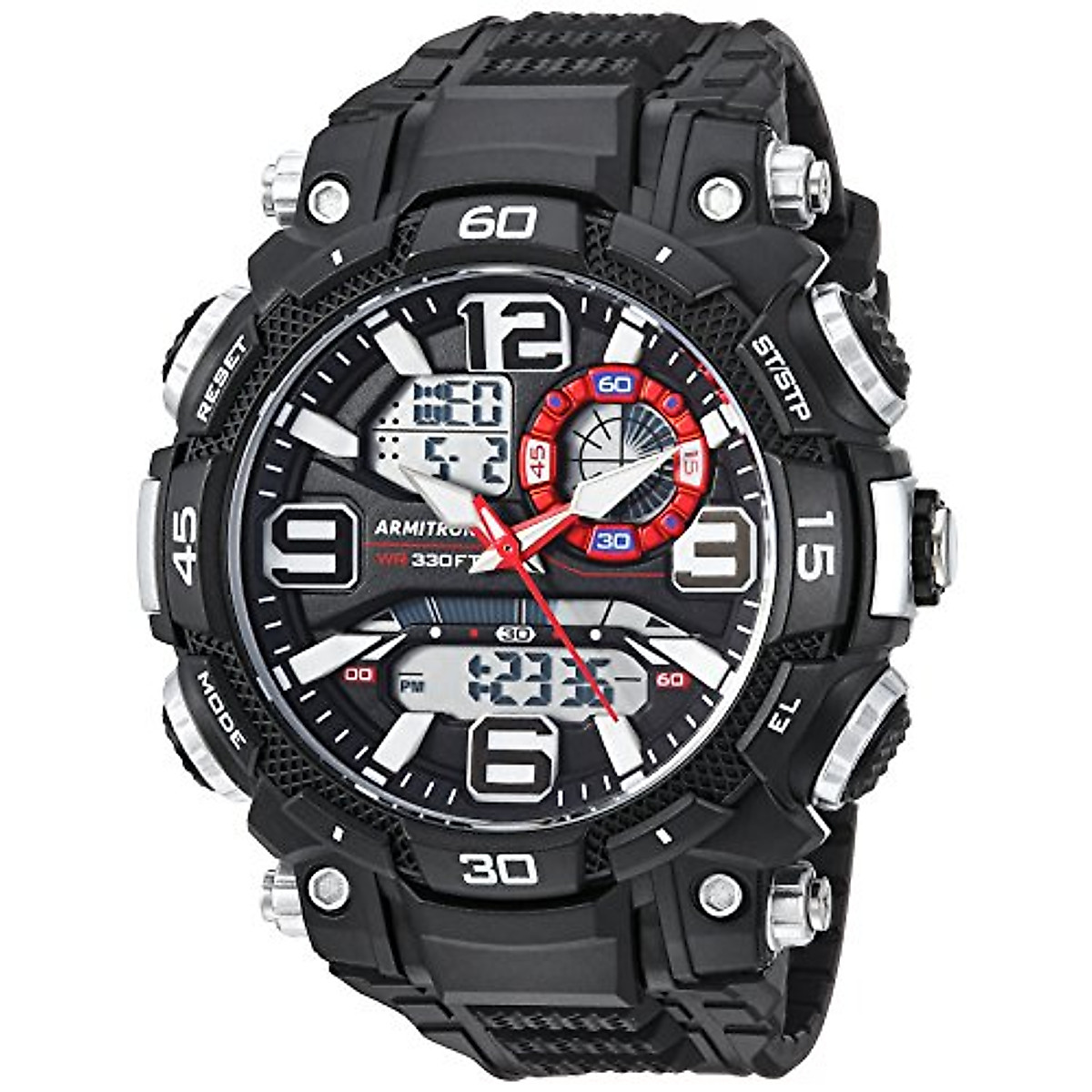 Armitron Sport Men's 20/5270BLK Analog-Digital Chronograph Black Resin Strap Watch