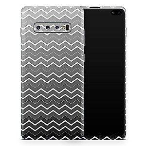 DesignSkinz Black Gradient Layered Chevron Protective Vinyl Decal Wrap Skin Cover Compatible with The Samsung Galaxy S20 (Screen Trim & Back Glass Skin)
