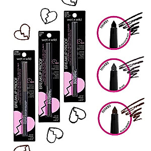 Wet n Wild Mega Last Breakup-Proof Liquid Waterproof Eyeliner Black, Brush Tip Pen, Quick Drying, Smudge Resistant, Long Lasting 16 Hour Wear, Precision Brush Applicator, Ultra Fine