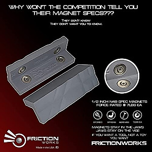 Frictionworks Vise Jaws - 4 Inch Pro Grade Magnetic Non-Scratch Covers Made in USA