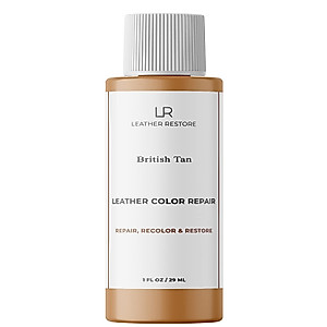 Leather Restore Leather Color Repair, British Tan 1 OZ - Repair, Recolor and Restore Couch, Furniture, Auto Interior, Car Seats, Vinyl and Shoes