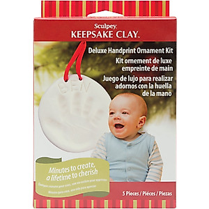 Sculpey Keepsake Oven Bake Clay Hand Print Memory, DIY kit. White, Non Toxic, Polymer clay, Oven Bake Clay