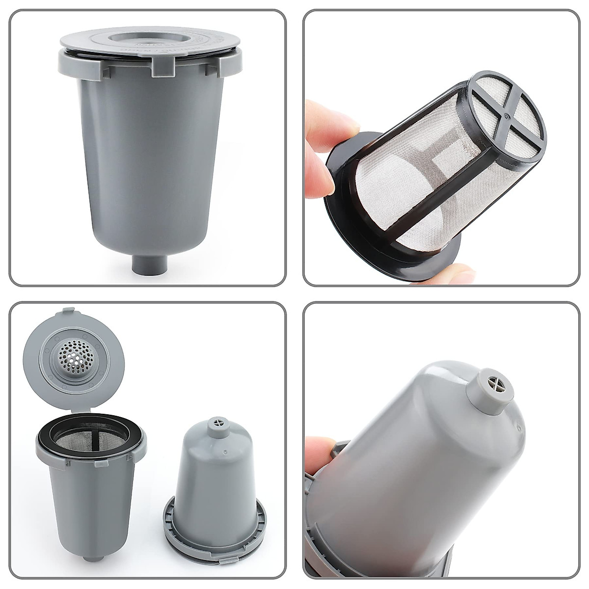 Reusable Filter Cup for Cuisinart, Gray (2 Pack)