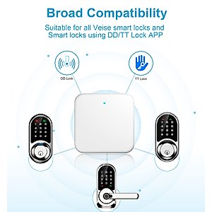 Veise Wifi Smart Lock with 2 Handles, Keyless Entry Door Lock Deadbolt with Handle Set, Smart Locks for Front Door with App Control, Electronic Digital Lock, Auto Lock, Easy Installation, Satin Nickel