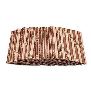 Half Dollar Coin Wrappers, 100 Flat Striped Coin Wrappers