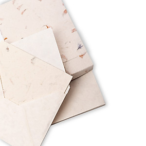 HIMALAYAN BAZAAR Lokta Paper Greeting Cards and Envelope Set - Ecofriendly Stationary Blank Note Cards | All Occasion Greeting Cards | Handmade in Nepal