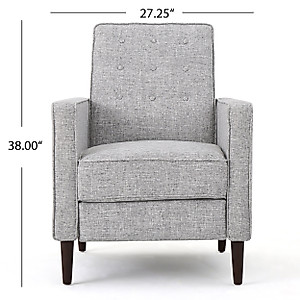 Christopher Knight Home Mervynn Mid-Century Modern Fabric Recliners, 2-Pcs Set, Light Grey Tweed