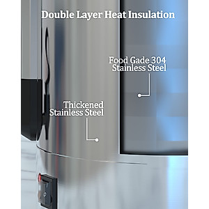 KYBOLT Commercial Coffee Urn 60 Cup, 10L Large Capacity Coffee Maker with Double-wall 304 Stainless Steel, Quick Brewing Coffee Dispenser for Church, Meeting Rooms, Lounges, and Other Large Gatherings