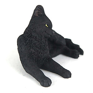 Veronese Design Black Cat Scratching Ear Mini Figurine