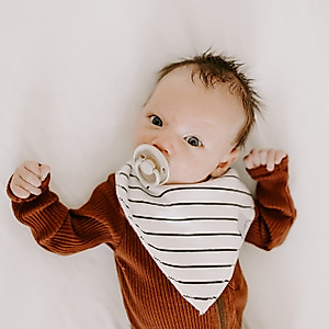 Pondering Pine Organic Baby Bandana Drool Bibs with Bag - Baby Bear Bandana Bibs for Boy or Girl - XLarge Soft Spit Up Drooling and Teething Bib, Extra Absorbent, Woodland Nursery, 8 Pack