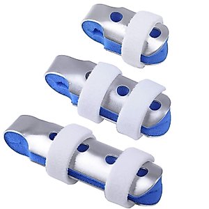 Finger Splints: 3-Size Pack Made for Finger Knuckle Immobilization of Adults and Children Suffering Pain Sprains Strains Arthritis with Soft Foam Interior Loop Straps and Protective Ventilation Holes