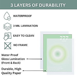 Angel Number 777 Art Print, Energy Aura Gradient Print, Spiritual Posters, Magical Spirit Guide, Divine Connection Wall Art - 8x10 in. LAMINATED - No Frame