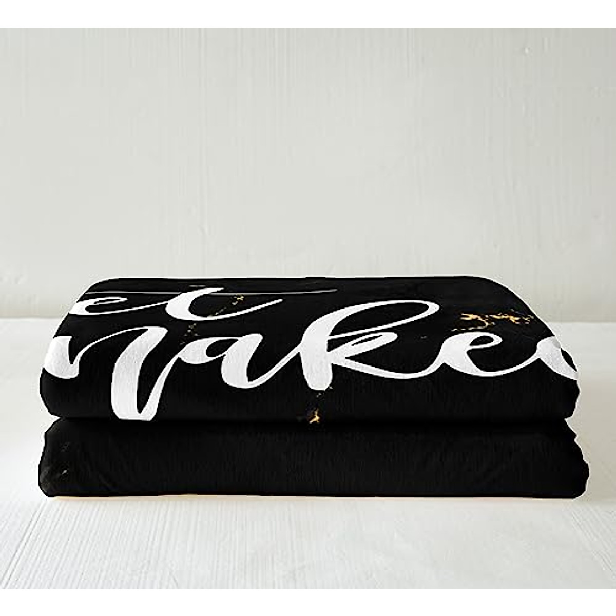 Luxury Black Gold Marble Bed Blankets Boys Girls Sexy Lips Throw Blanket for Kids Women Men Get Naked Soft Sherpa Blanket Funny Quotes Fuzzy Blanket for Sofa Bed Couch Bedroom Decor, Throw 50x60 Inch