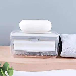 iplusmile Box Soap Box Foaming Soap Dispenser Laundry Soap Dispenser Dish Soap Dispenser Soap Bar Holder Soap Dish Kitchen Soap Dispenser Bar Soap Travel Plastic Makeup Household
